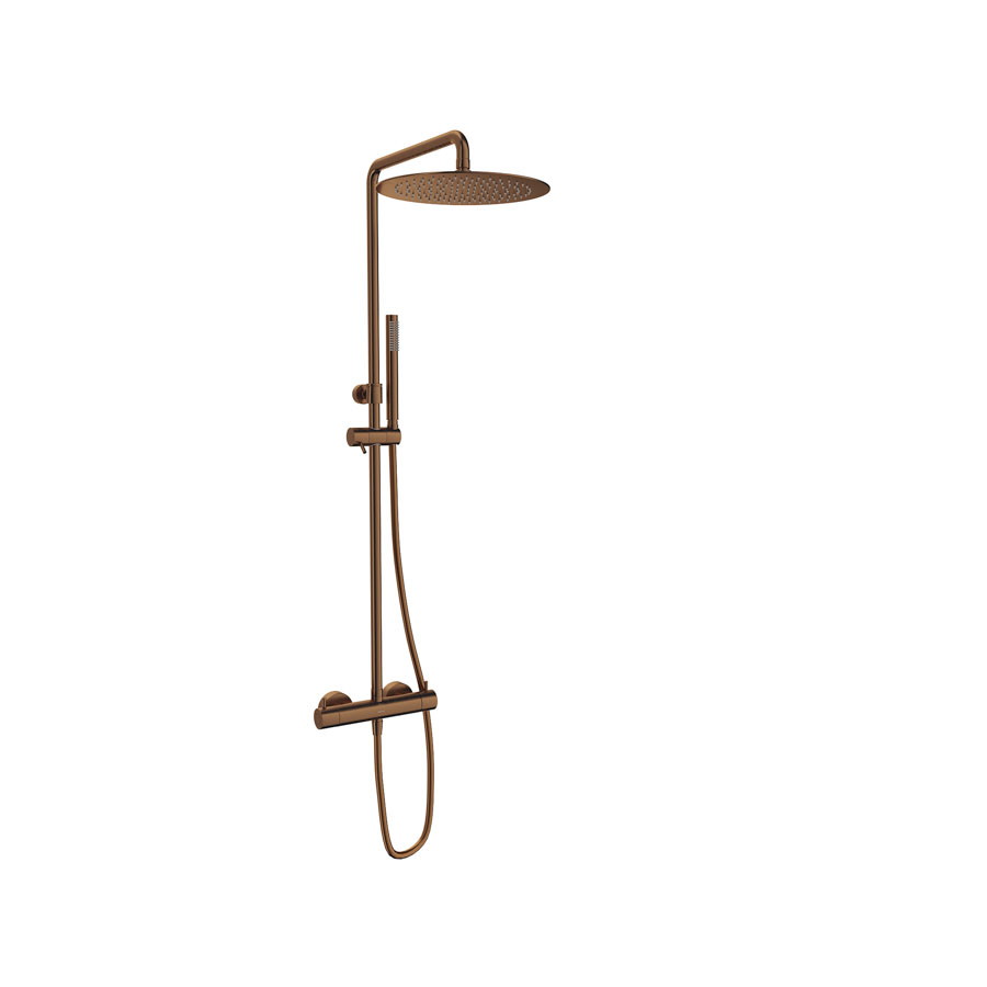Columna De Ducha Termost tica LOOP Oro Rosa Cepillado De Sanycces Columna De Ducha Termost tica LOOP Oro Rosa Cepillado De Sanycces